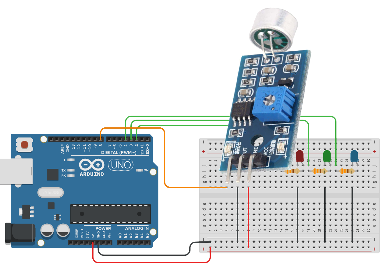 Arduino SES Sensörü - Mikrofon Modülü - Alkışla yanan ledler - Ders 46 ...