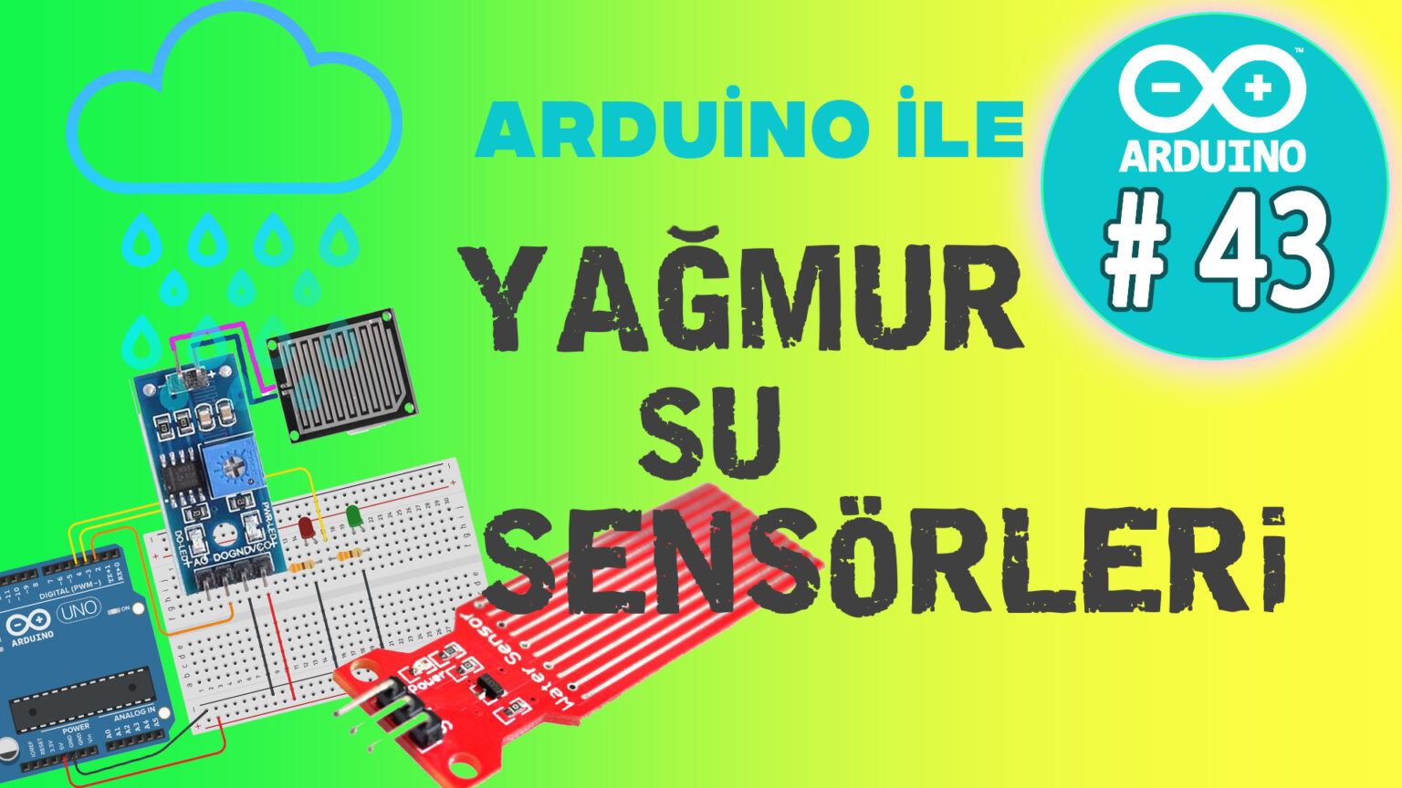 Arduino Yağmur Sensörü - Damla Sensörü - Su Sensörü - Rain sensor - Ders 43 - | Teknikerler