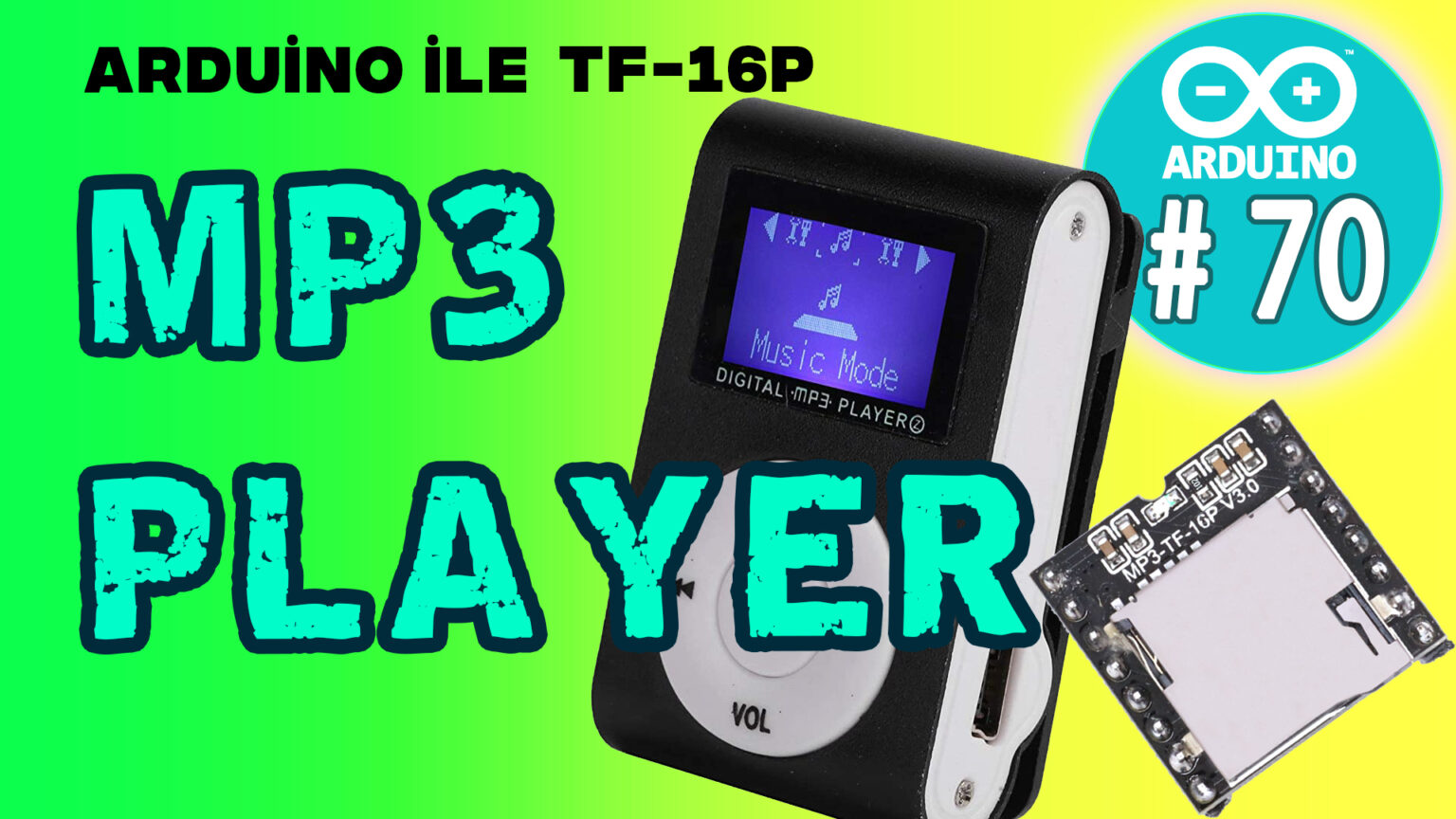 Arduino MP3 Player - TF-16P - Müzik Çalar - Arduino projects - 70 ...